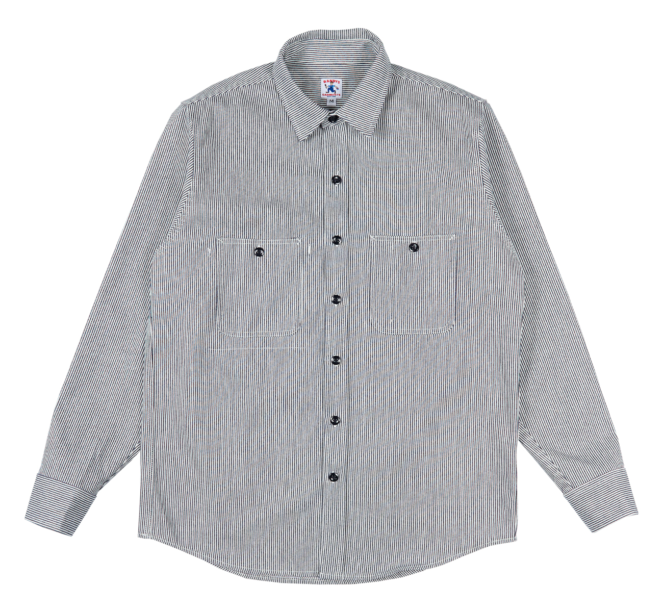 White / Indigo 8oz Narrow Stripe Denim 3-Pocket Work Shirt - Randy's ...