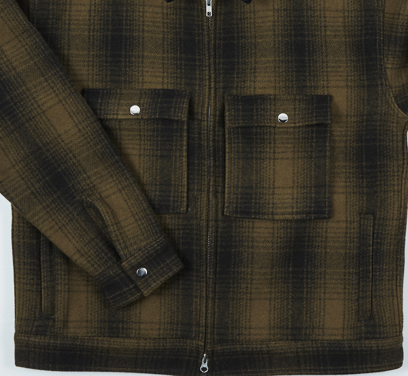 Shadow Plaid Melton Wool Station Jacket - Randy's Garments