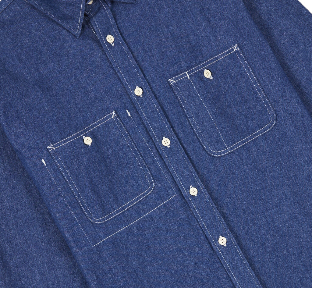 Double Washed 8oz Denim 3-Pocket Work Shirt - Randy's Garments