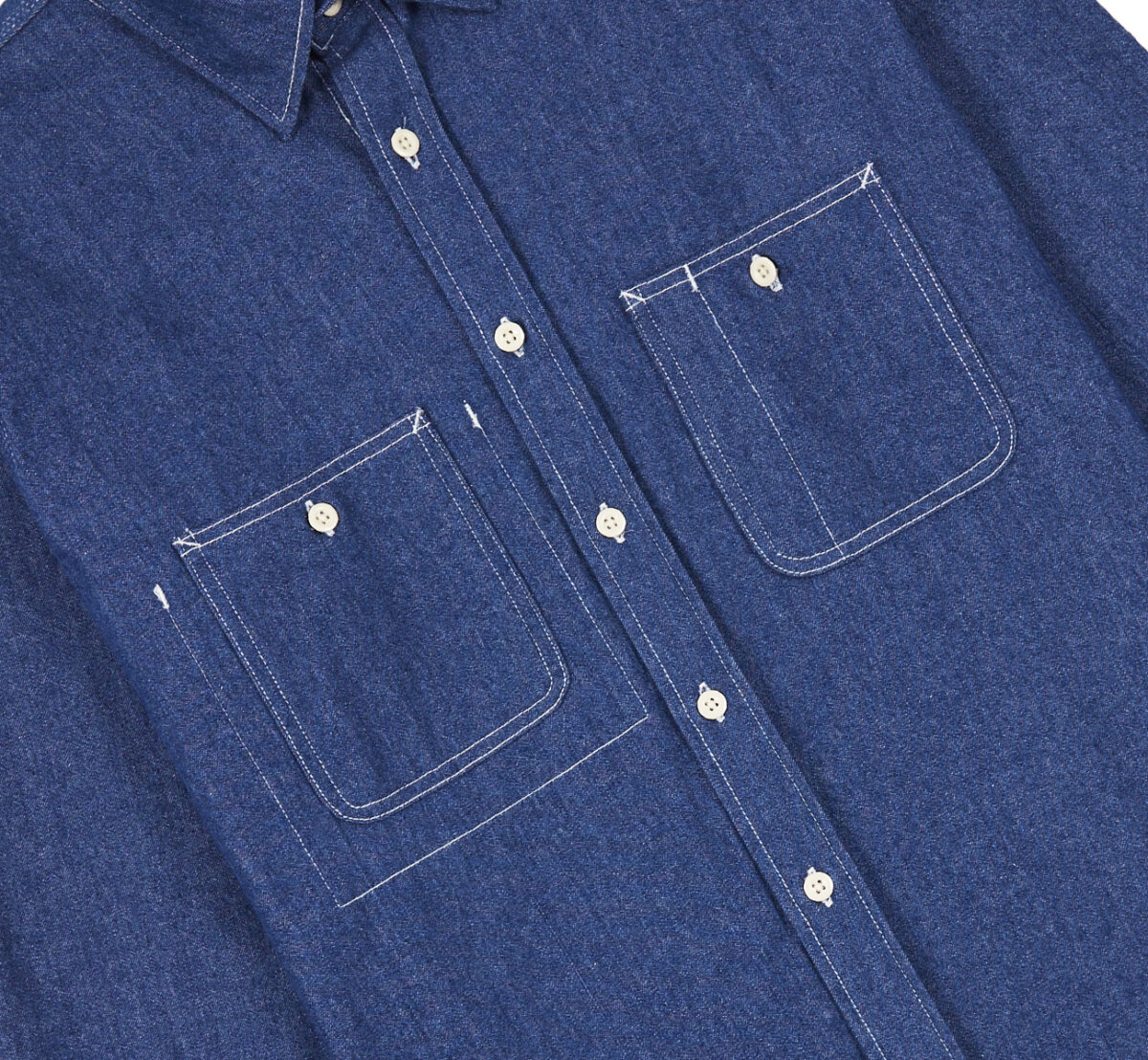 Double Washed 8oz Denim 3-Pocket Work Shirt - Randy's Garments